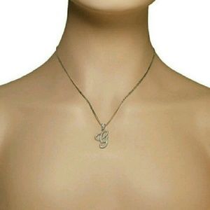 Jewelry | Letter G Cursive Initial Cz Pendant | Poshmark